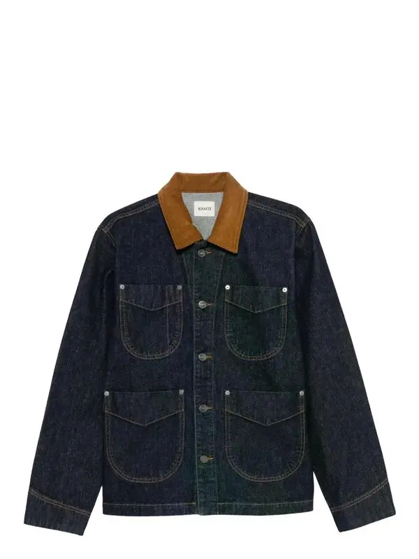 Khaite Wyatt Denim Jacket With Corduroy Collar - Blue