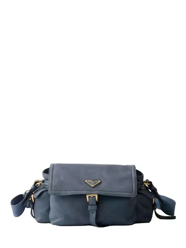 Prada Explore Medium Nappa Leather Shoulder Bag - Blue