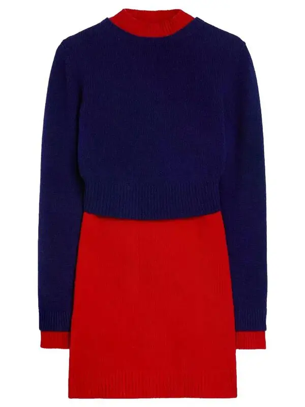 JIL SANDER Wool Mini Dress - Blue