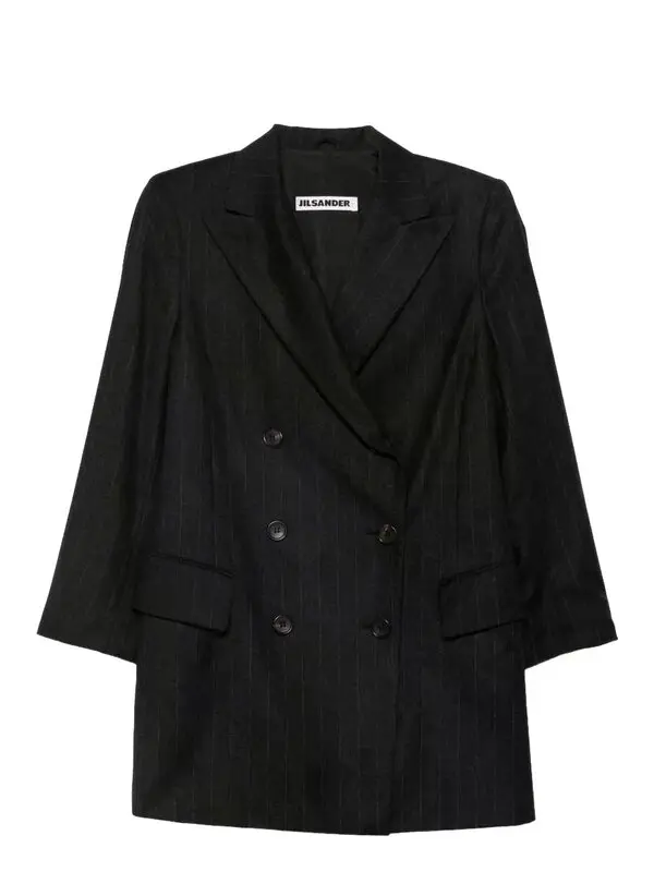 JIL SANDER 1990s Pinstriped Blazer - Black
