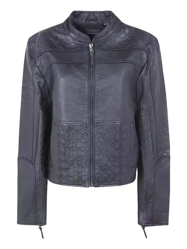 DAILY PAPER Patterned Leather Jacket - Black