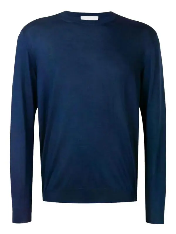 CRUCIANI Crew-neck Fine Knit Sweater - Blue