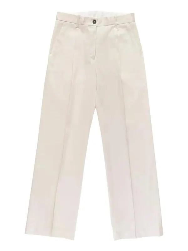 NINE:INTHE:MORNING Pleated Straight Trousers - Neutrals