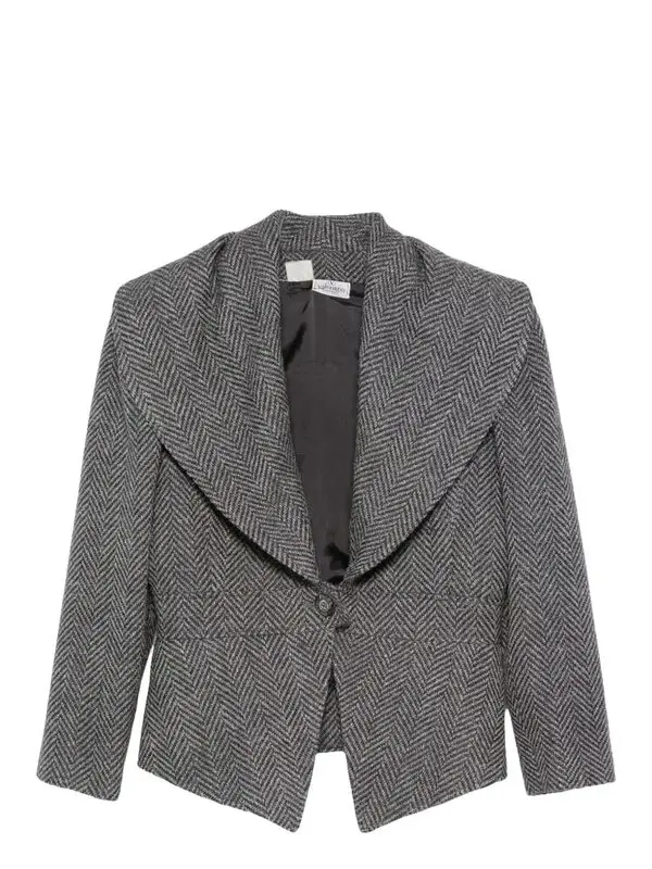 Valentino Garavani 1980s Herringbone Jacket - Grey