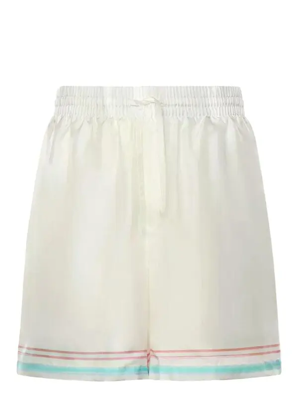 Casablanca Silk Shorts With Pocket Detail - White