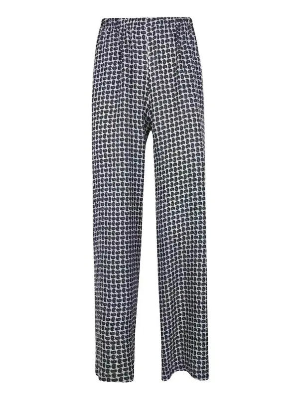 LAURA URBINATI Paisley Print Silk Trousers - White