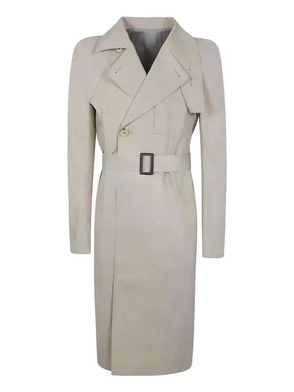 Rick Owens Temple Belted Trench Coat - Neutrals