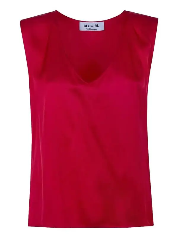 BLUGIRL Sleeveless V-neck Top - Pink