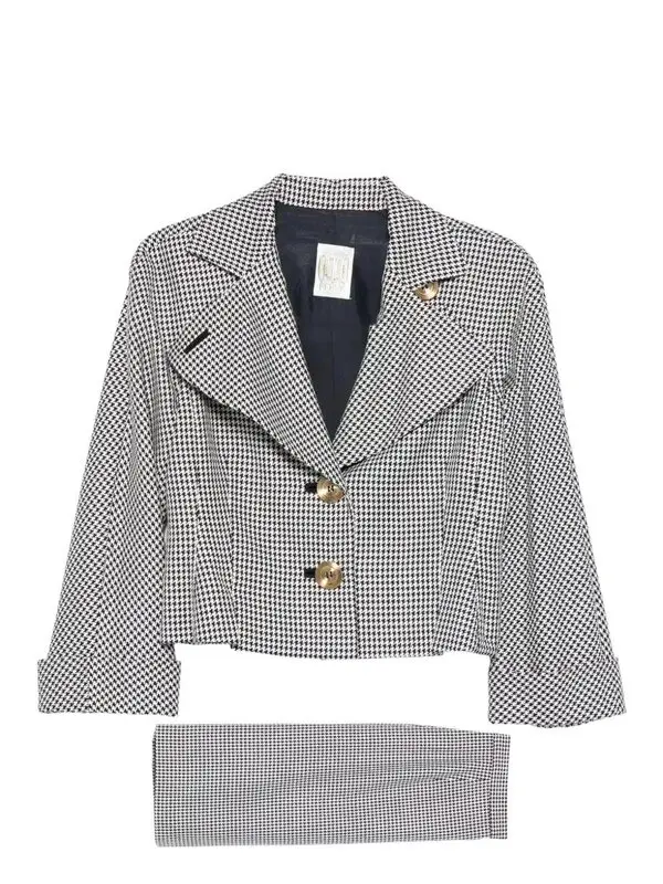Gianfranco Ferre 1990s Houndstooth Suit - Black