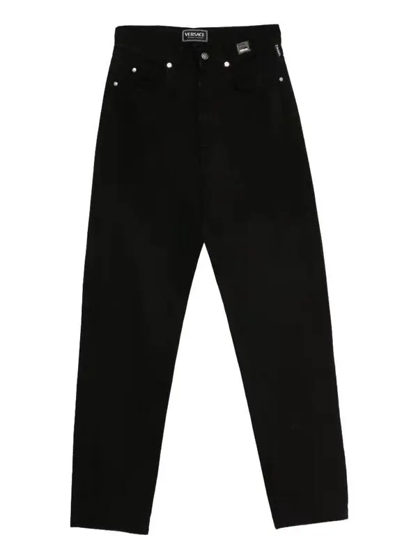 Versace 1990s Logo-patch Trousers - Black