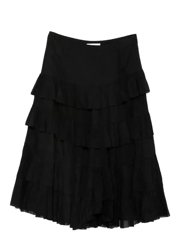 Prada 2000s Tiered Skirt - Black