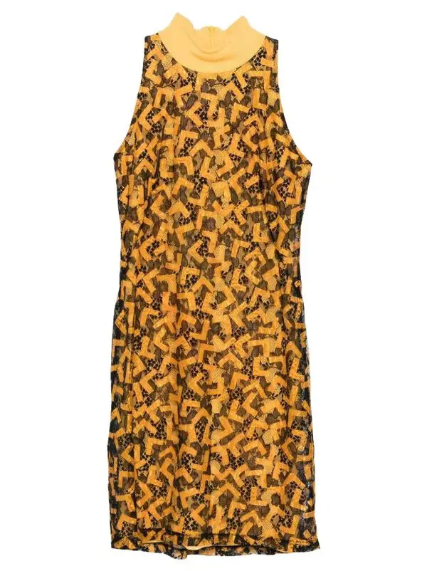 Versace 2010s High-neck Dress - Yellow