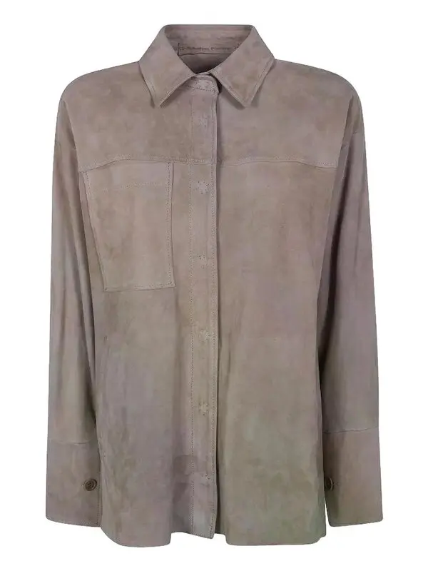 SALVATORE SANTORO Leather Shirt - Neutrals