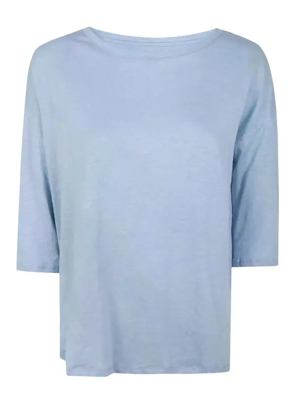 Majestic Filatures Boat-neck Linen T-shirt - Blue