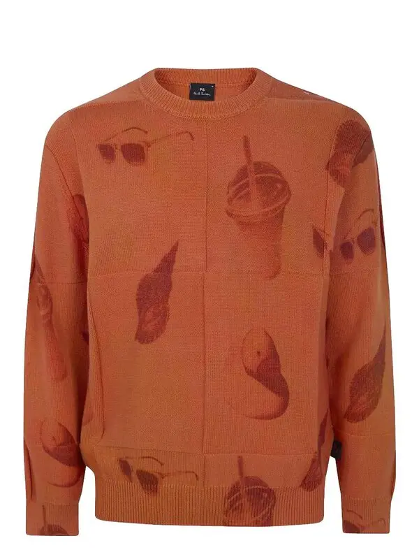 Paul Smith Printed Crew-neck Sweater - Orange