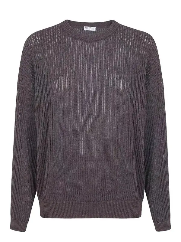 Brunello Cucinelli Open-knit Sweater - Brown