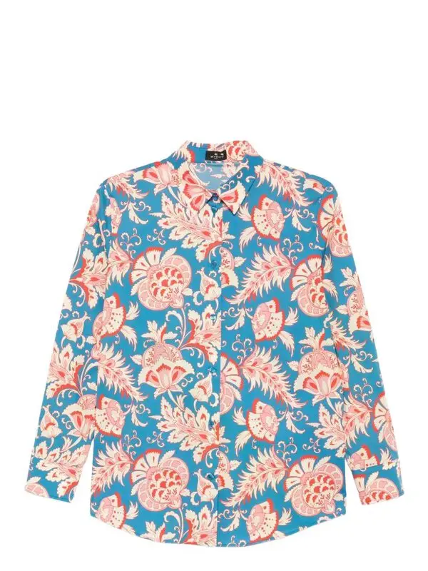 Etro Floral-print Shirt - Blue