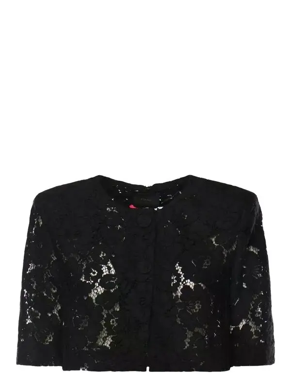 Pinko Lace Button-up Cotton Jacket - Black