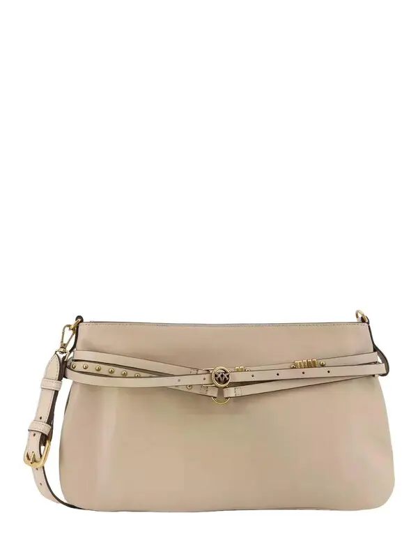 Pinko Logo-detail Shoulder Bag - Neutrals