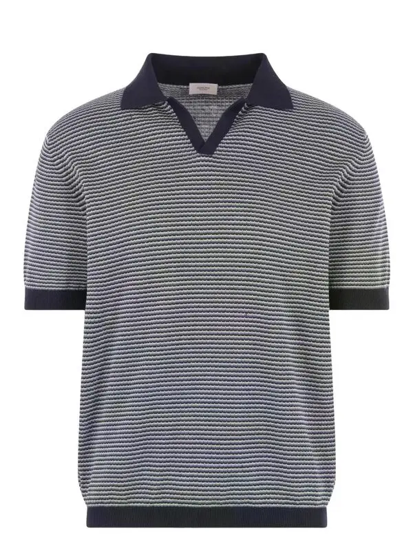 Agnona Striped V-neck T-shirt - Blue
