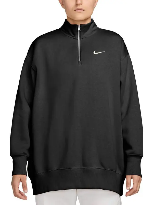 Nike Sportswear Phoenix Oversize Fleece Quarter Zip Top - 010 010 Black/sail