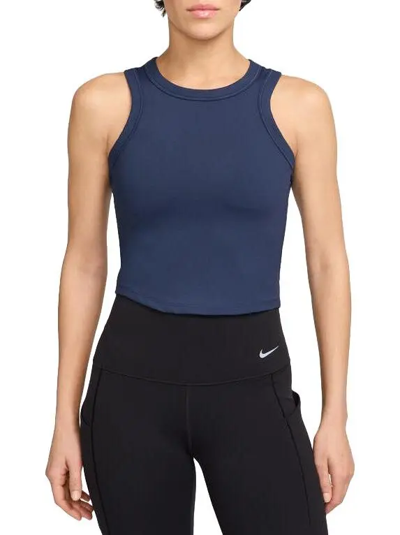 Nike Fitted Dri-fit Cropped Tank Top - Midnight Navy
