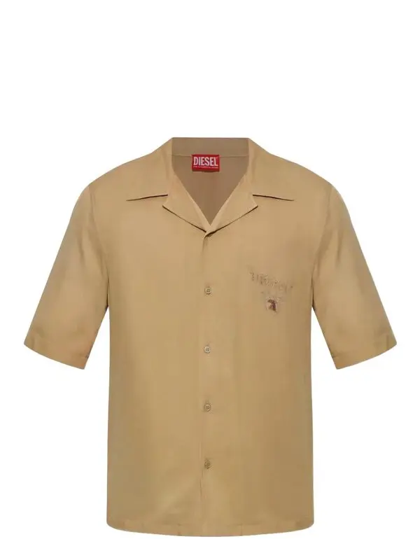 DIESEL® S-ketlir Embroidered Short-sleeve Shirt - Neutrals