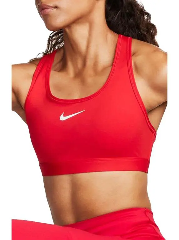 Nike Dri-fit Swoosh Support Padded Sports Bra - 657 657 Unvred/white