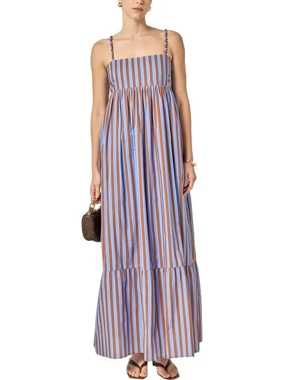 English Factory Striped Sleeveless Maxi Dress - Blue/brown Stripe