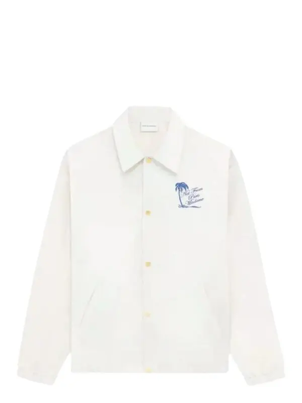 Drole De Monsieur Buttoned Graphic Shirt Jacket - White
