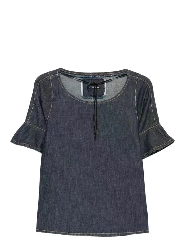 SUSANNE BOMMER Contrast-stitching Blouse - Blue