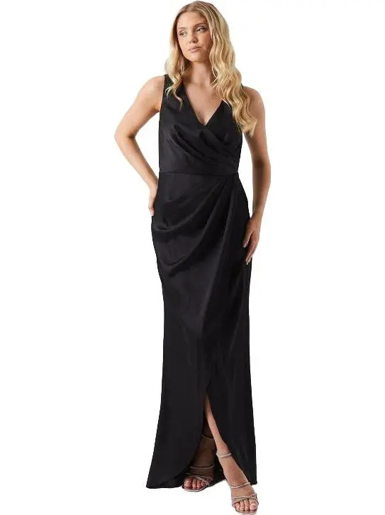 Coast Satin Bridesmaid Dress - Black