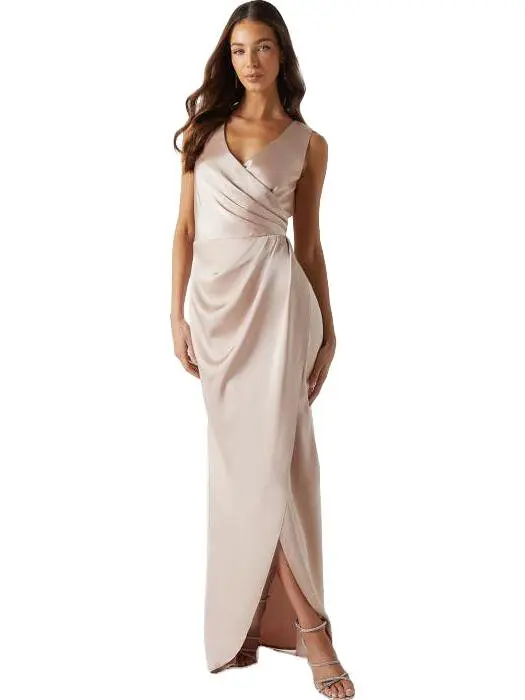 Coast Satin Bridesmaid Dress - Mocha
