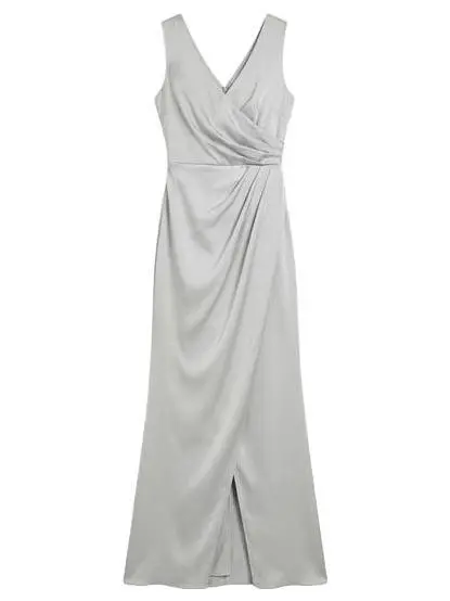 Coast Satin Bridesmaid Dress - Sage