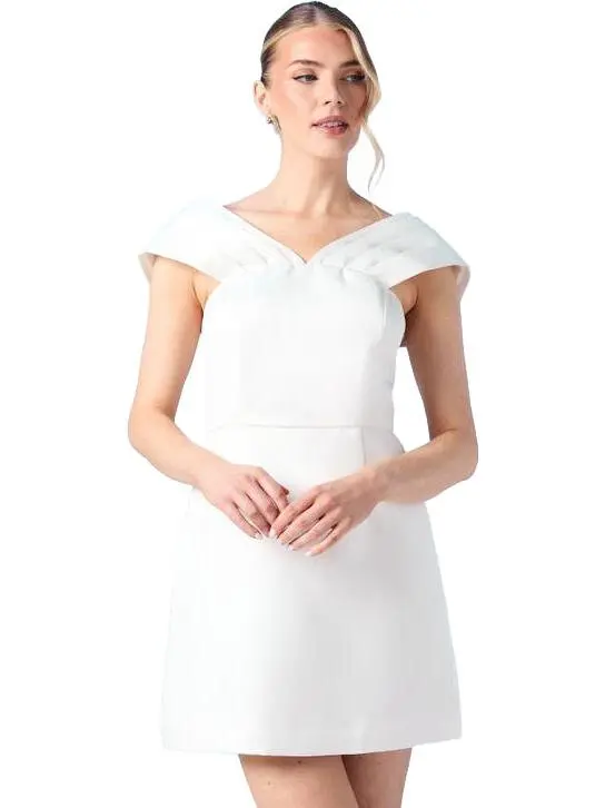 Coast Bardot Satin Bridal Mini Dress - Ivory