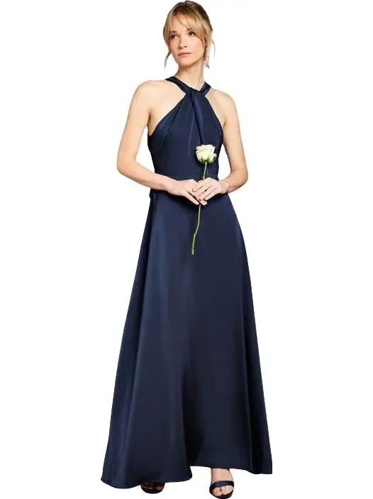 Coast Honoured Twist Halterneck Maxi Dress - Navy