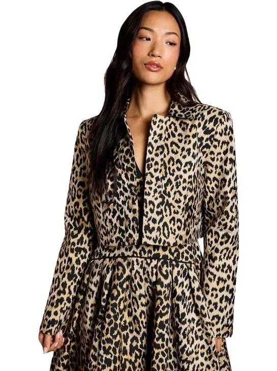 Coast Animal Jacquard Cropped Jacket - Mink