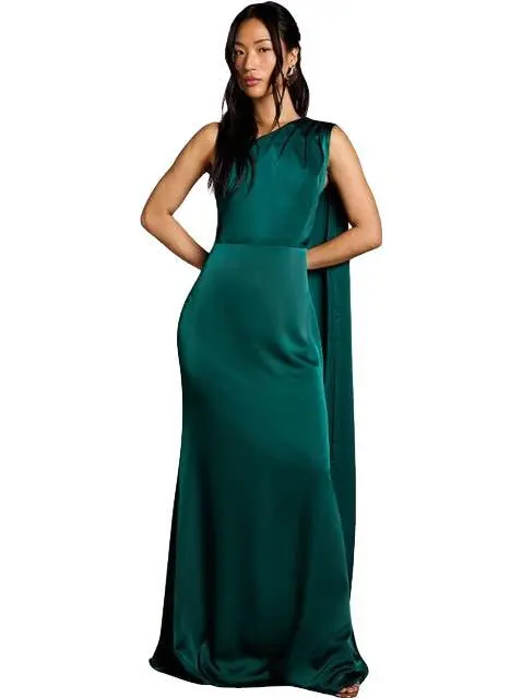 Coast One Shoulder Maxi Dress - Emerald