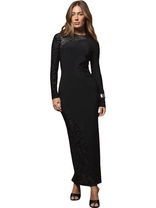 Coast Zebra Mesh Maxi Dress - Black