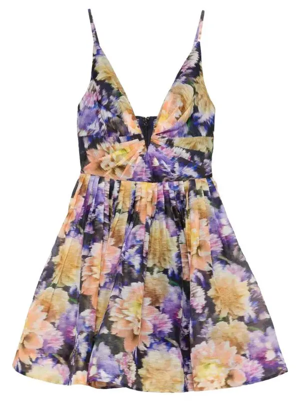 Zimmermann Floral-pattern V-neck Dress - Purple