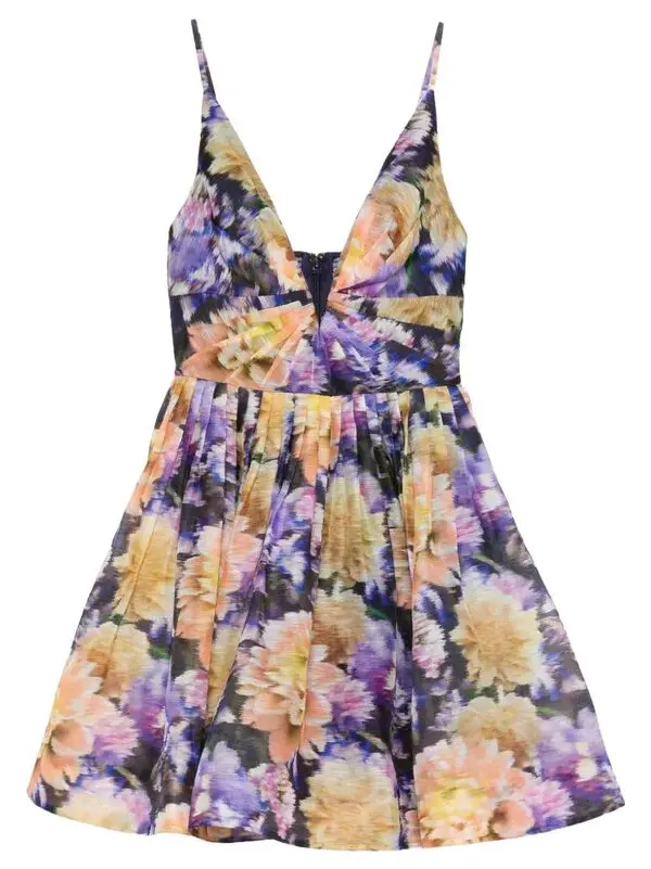 Zimmermann Floral-pattern V-neck Dress - Purple