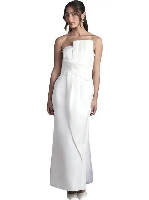 Coast Strapless Bow Maxi Gown - White