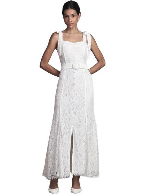 Coast Lace Bow Shoulder Maxi Wedding Dress - Ivory