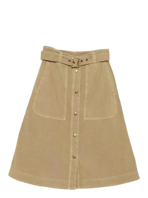 Moncler Belted A-line Midi Skirt - Neutrals