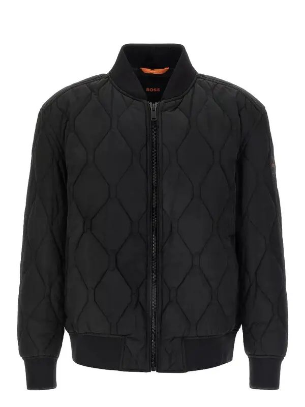 BOSS Quilted Bomber Jacket - Black