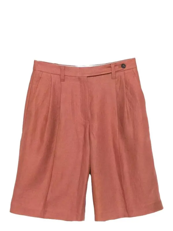 Brunello Cucinelli Pleated Shorts - Orange
