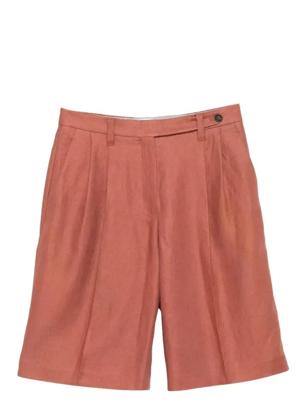 Brunello Cucinelli Pleated Shorts - Orange