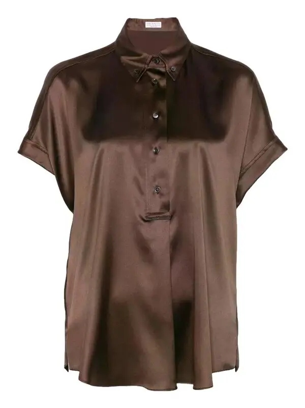 Brunello Cucinelli Buttoned Blouse - Brown
