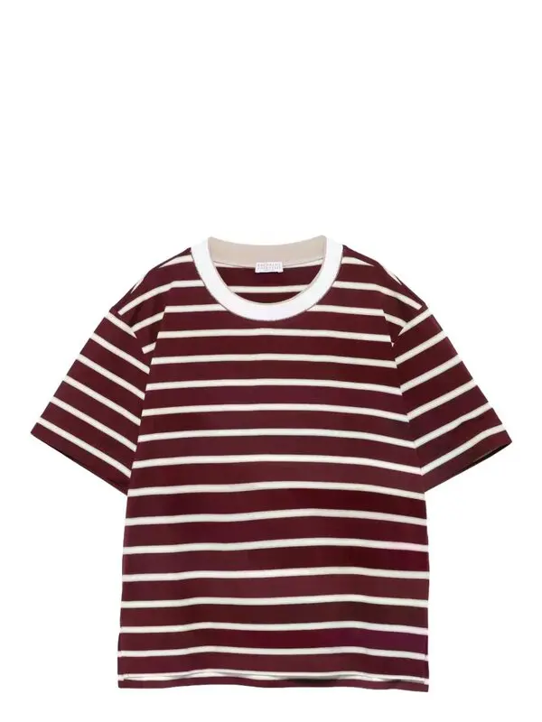 Brunello Cucinelli Striped T-shirt - Red