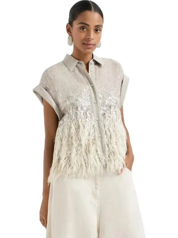 Brunello Cucinelli Dégradé Button-up Shirt - Silver